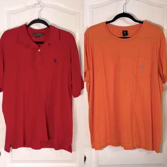U.S. Polo Assn. | Shirts | Mens Orange Us Polo Association Tee Red Polo ...